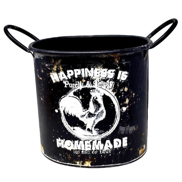 Unknown Source | Accents | New Retro Metal Rooster Bucket Chicken Home ...